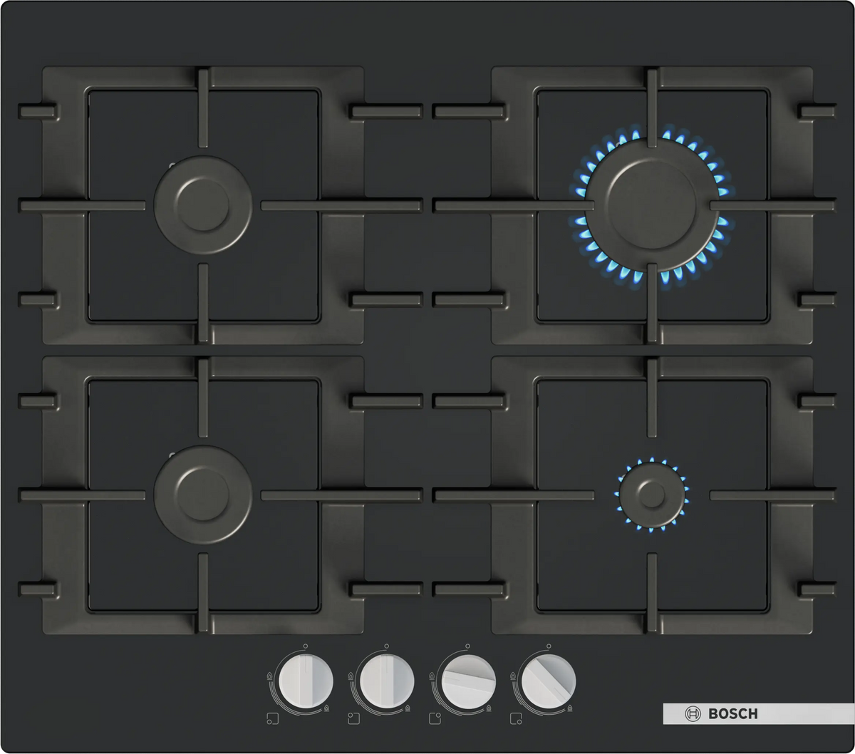 BOSCH Series 4 Gas Hob 60cm Tempered Glass - Black | PNP6B6K40 — IRWINS ...