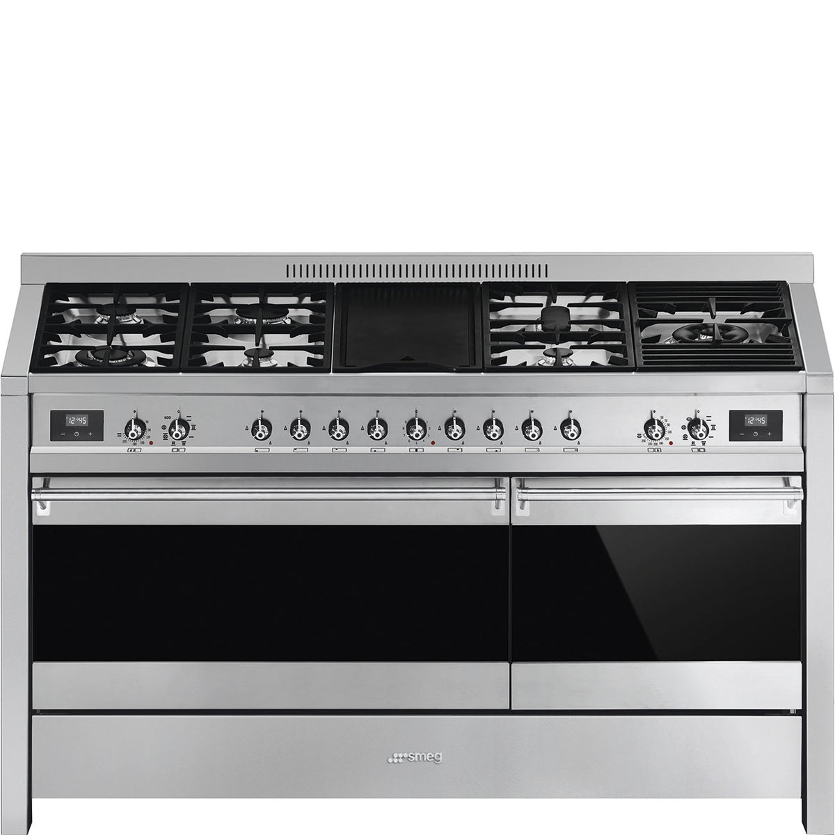 Smeg 150x60 cm Opera Dual fuel Cooker with Gas Hob - Stainless steel ...