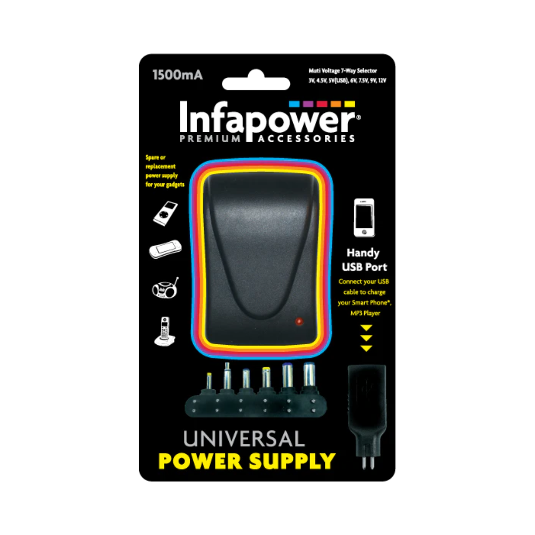 Infapower 1500mA Universal Power Supply | P003 — IRWINS MEGASTORE