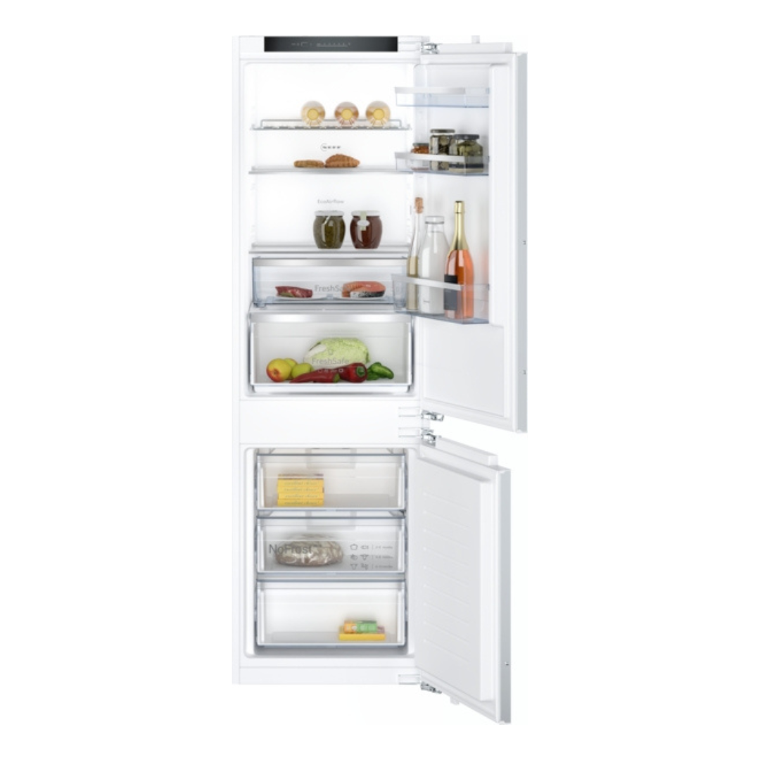 Neff N 50, built-in fridge-freezer with freezer at bottom, 177.2 x 54 ...