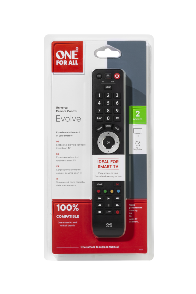One For All Evolve 2 Devices Smart Universal Remote Control | URC7125 ...
